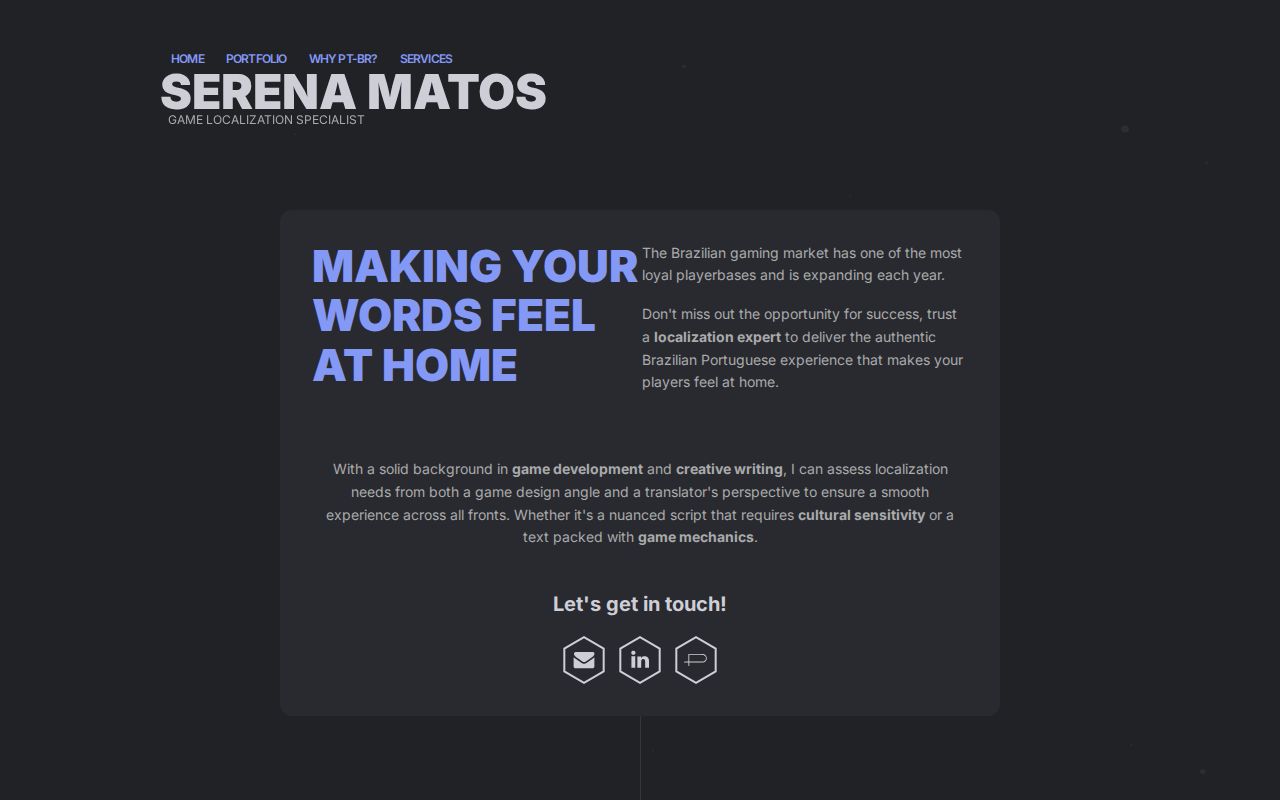 Serena Matos | Game Localization Specialist